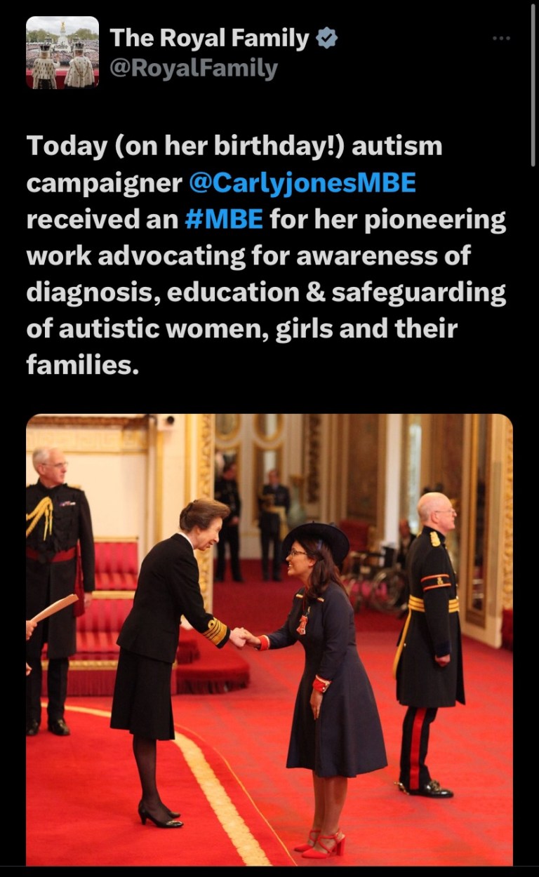 British Autism Advocate Dr Carly Jones MBE