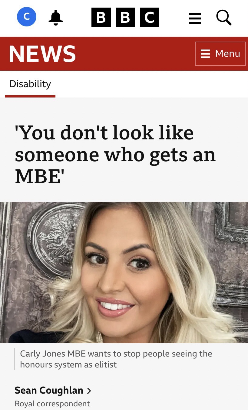 British Autism Advocate Dr Carly Jones MBE